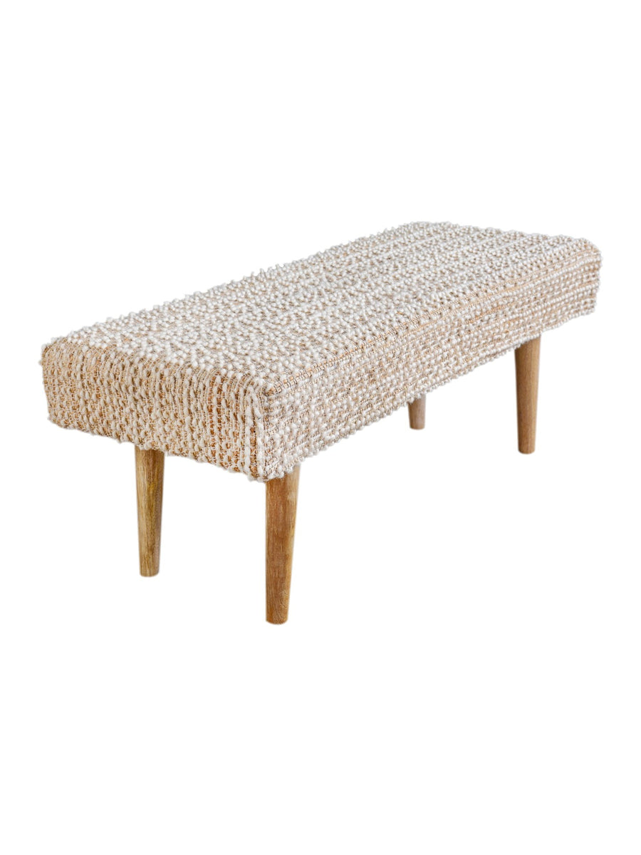 Natural Boucle Handwoven Bench – Anaya