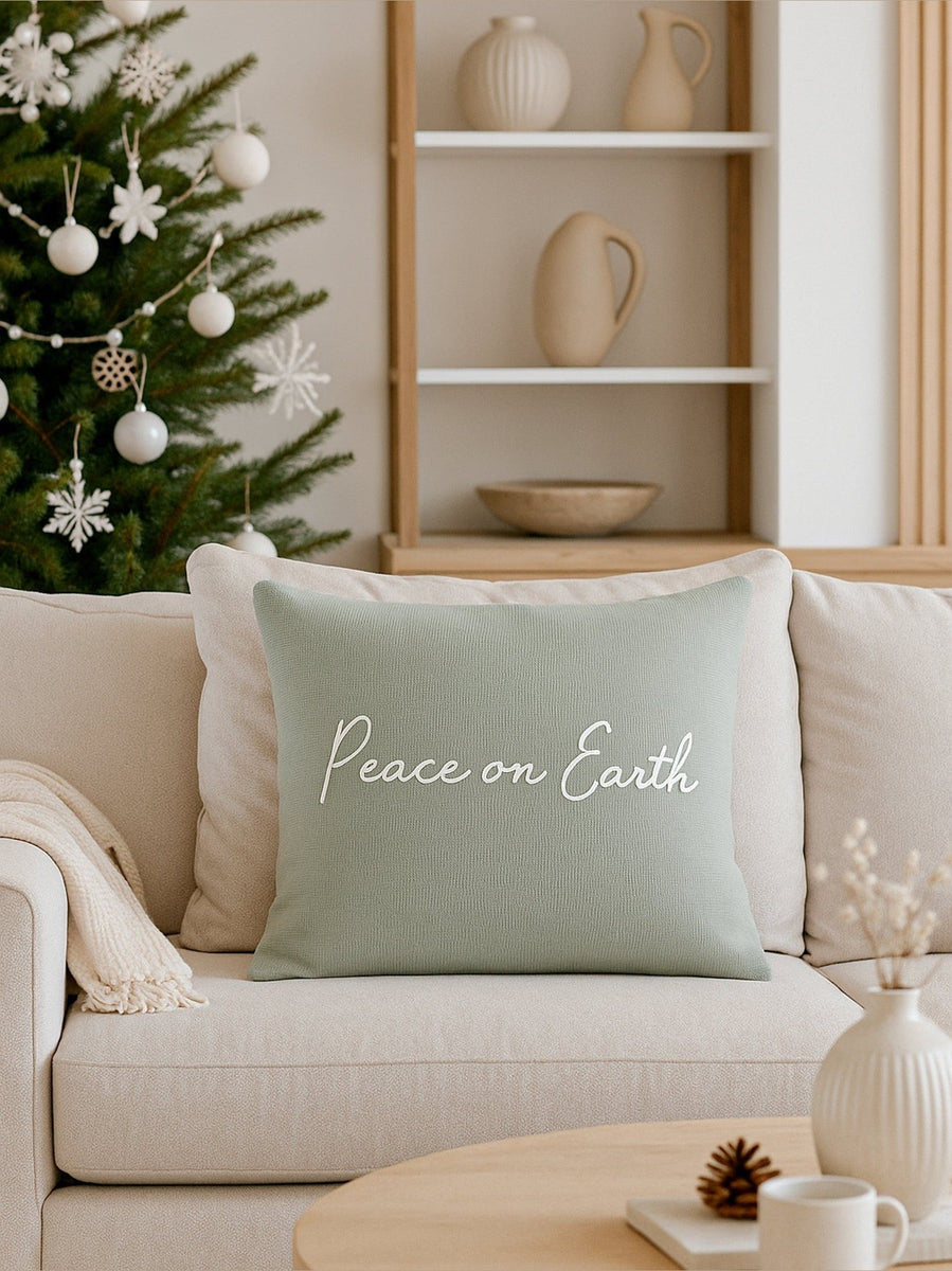 Peace on Earth Linen Pillow – Anaya